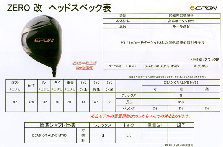 EPON ZERO改の世界 | ゴルフを楽しもう！ - 楽天ブログ