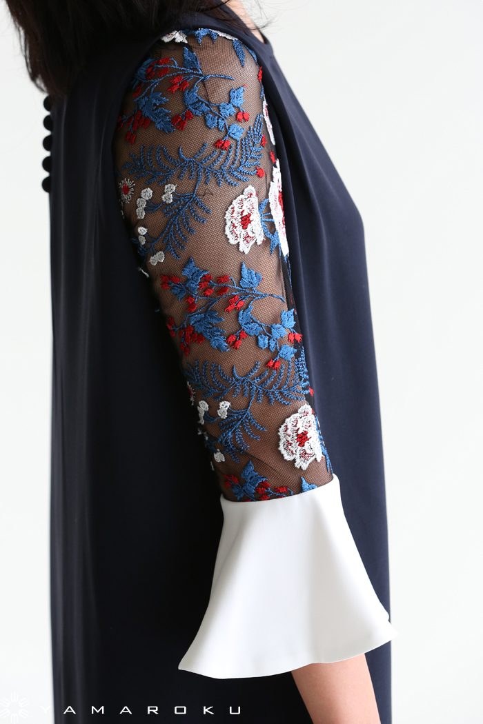 Mame Kurogouchi(マメ) Botanical Lace Sleeves I-Line Dress Mame Kurogouchi(マメ) Botanical Lace Sleeves I-Line Dress