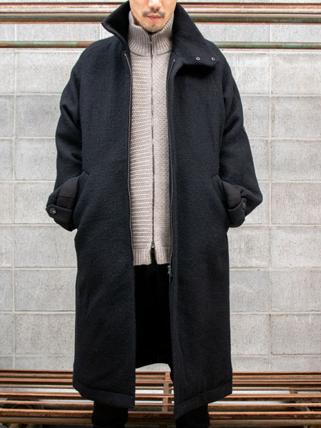 DEVOA High neck Coat wool milling /BLACK | ★VEKTOR BLOG