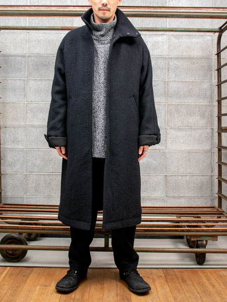 DEVOA High neck Coat wool milling /BLACK | ★VEKTOR BLOG