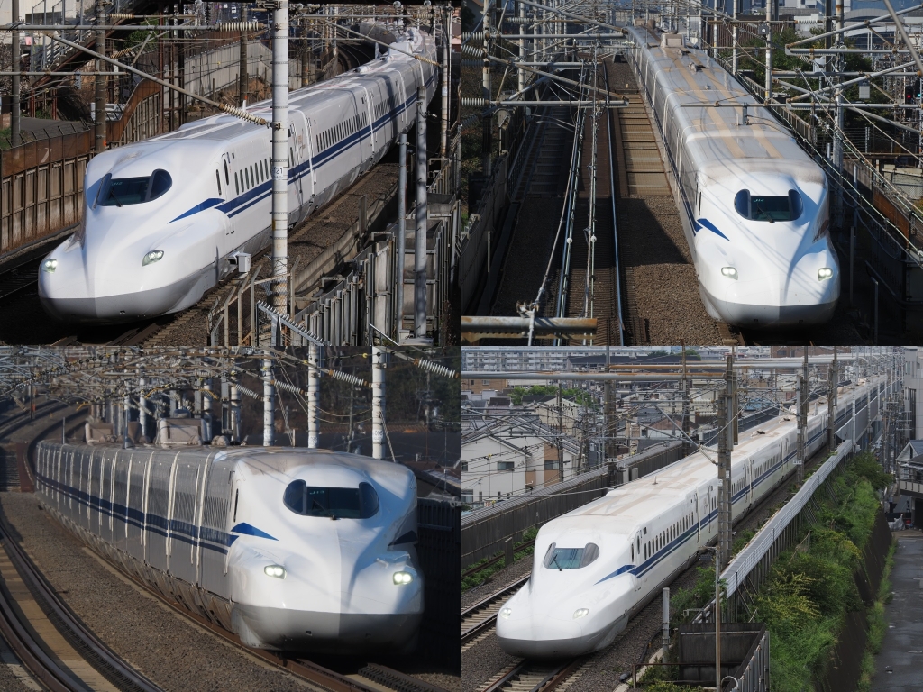 No.1431 N700S J12 J13 J14 J15 J16 J17 J18 J19 J20 J21 J22 J23編成 勢揃い 4分割画像 | TETSUYA氏ブログ
