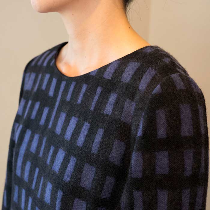 ミナペルホネン sora check カシミヤワンピースnavy | Lin total ミナペルホネン sora check カシミヤワンピースnavy | Lin total