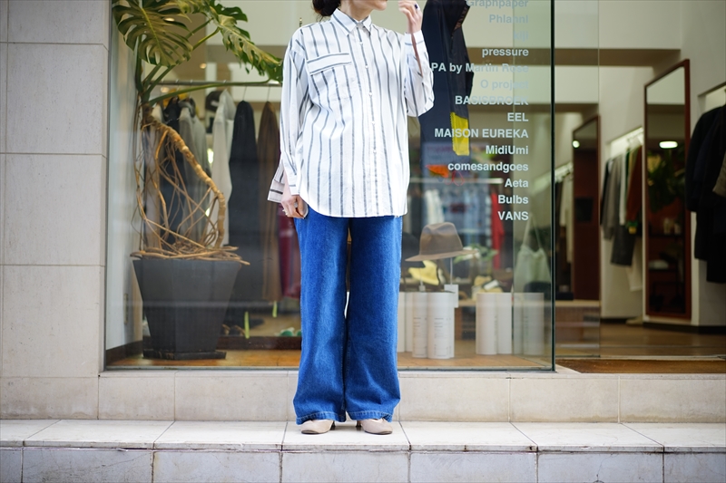 Graphpaper グラフペーパーの新作、Denim Baggy Pants BL/BLEACH Graphpaper グラフペーパーの新作、Denim Baggy Pants BL/BLEACH