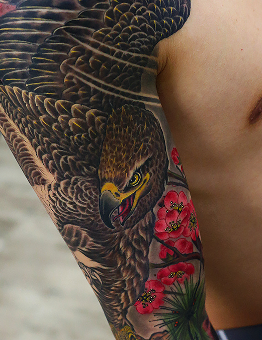 鷹と松、梅 腕 製作中 | YK-TATTOO BLOG 鷹と松、梅 腕 製作中 | YK-TATTOO BLOG