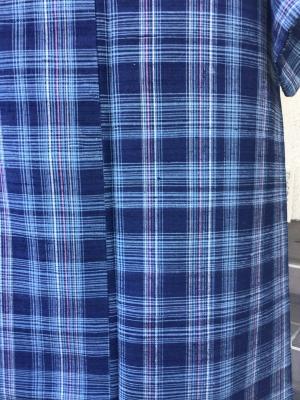 格子の紬に遠山の名古屋帯 | 時代布池田ブログ