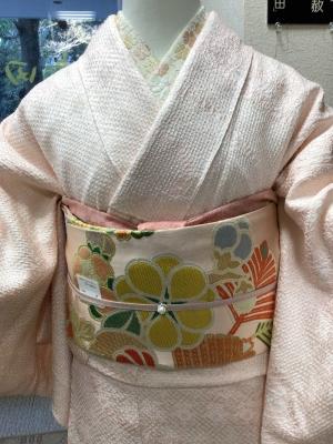 淡いピンクの総絞り小紋 | 時代布池田ブログ