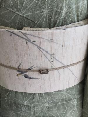 麻の葉単衣紬に麻の帯 | 時代布池田ブログ