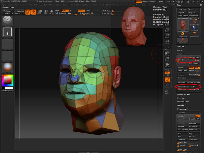 Reconstruct Subdiv | Ghost Wip