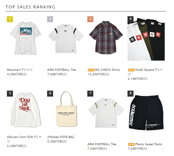 【TOP SALES RANKING】 | DOUBLE STEAL