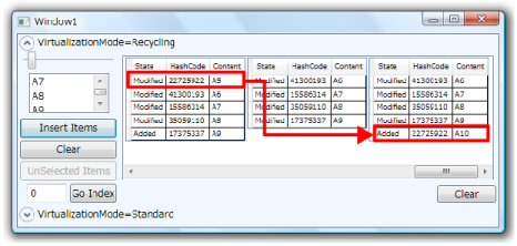 【WPF】VirtualizingStackPanel Recyclingはコンテナがリサイクルされる。2 | 創造的プログラミングと粘土細工