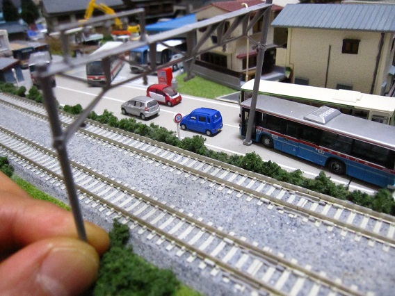 Nゲージレイアウト製作記】我が家鉄道レイアウト全線電化工事 Nゲージレイアウト製作記】我が家鉄道レイアウト全線電化工事