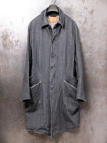 incarnation 12oz DENIM COTTON 100% BALMACAAN COAT W/OVER PKT UNLINED ...