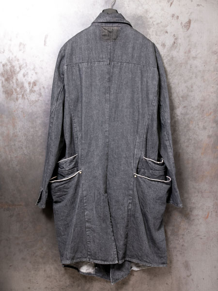 incarnation 12oz DENIM COTTON 100% BALMACAAN COAT W/OVER PKT UNLINED ...