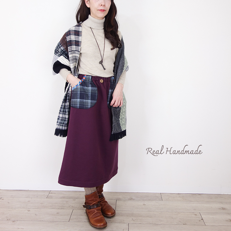 **新作UPしました***裏起毛ボルドーと起毛チェックポケットのスカート | REAL HANDMADE - BLOG