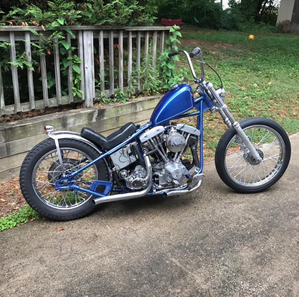 shovelhead blue beautiful chopper #583 | RIDE★ON 090-4425-0816