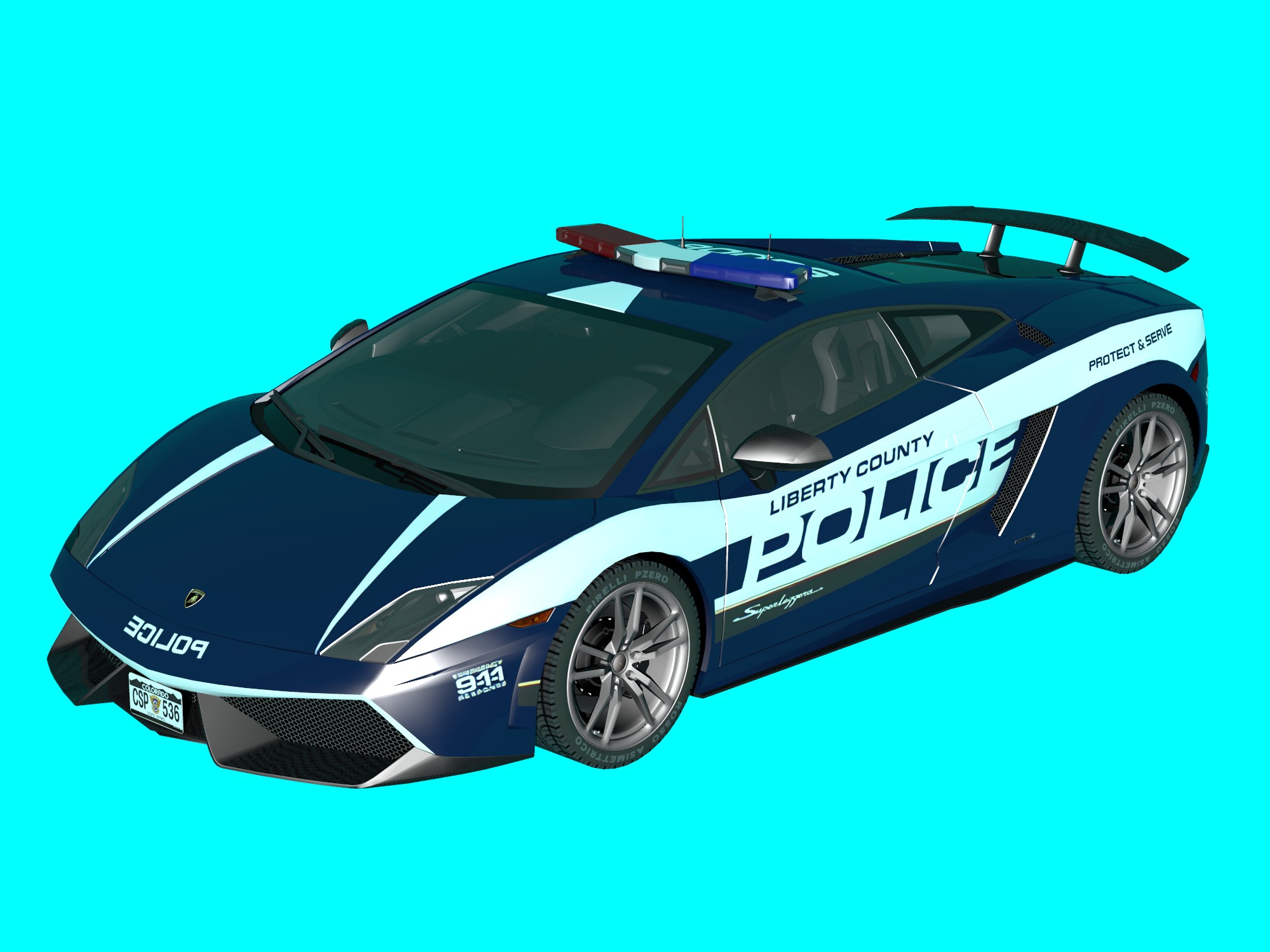 DMI-3d.netからダウンロードした自動車の3Dモデリングデータ、"Lambo. Gallardo Police" | KOKAのつぶやき