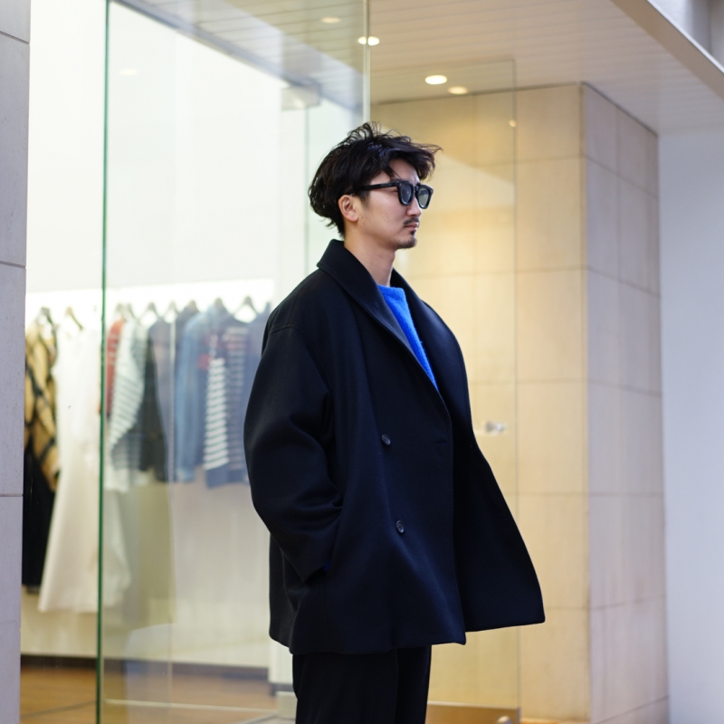 Graphpaper(グラフペーパー)23AW Collectionの新作、 Light Melton Shawl Collar Coat ...