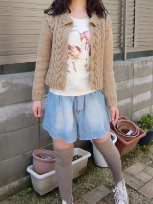 着画！ 「ニット男子2」Xのアランカーディガン | こり＊あき -happy knit time-