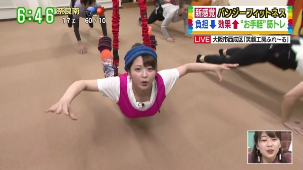 エクササイズで諸國沙代子が胸元＆逆さ吊りでお尻！ | 新・女子アナ図鑑