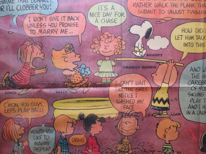1968’S Vintage Peanuts Gang Sunday Comic Poster | インディヒナ | AMERICAN ...